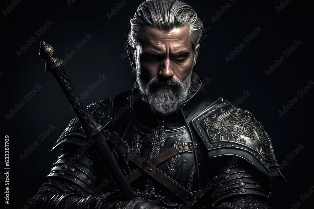 Medieval Warrior in Armor, Brutal Witcher Portrait, Witcher Man ...