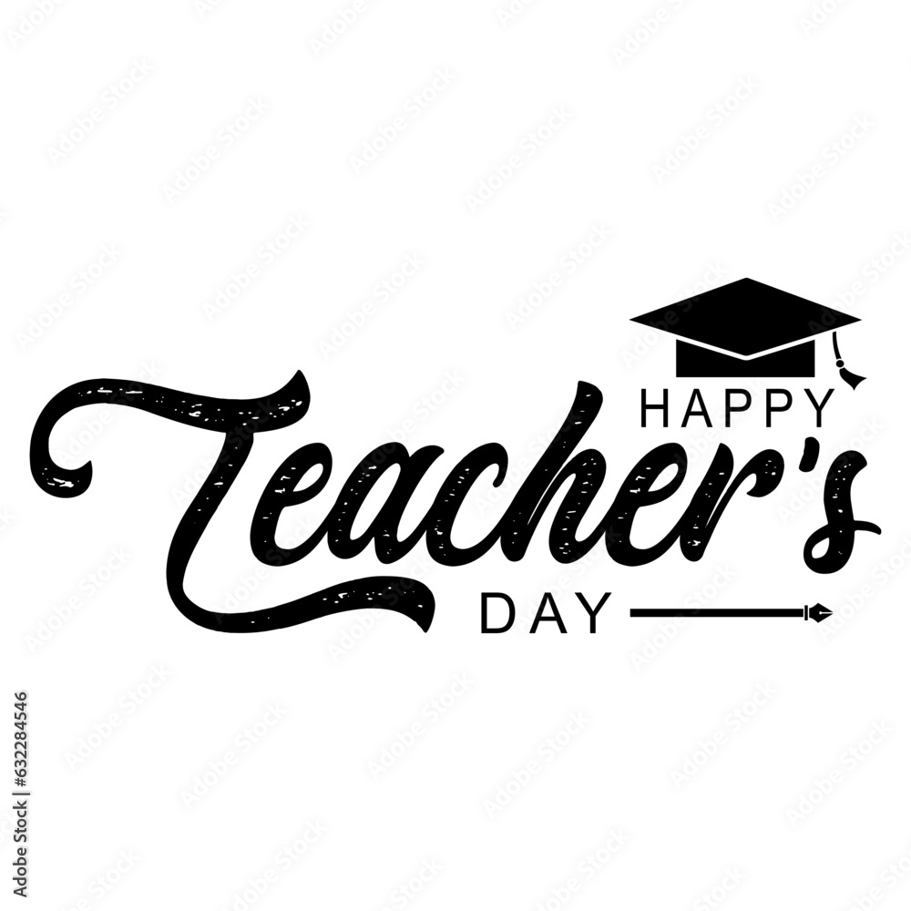 Happy Teachers Day Lettering Vector Stock Vector Adobe Stock