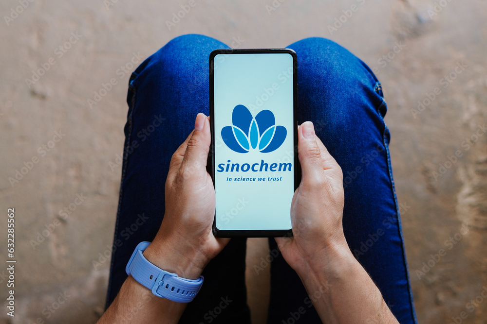August 7, 2023, Brazil. In this photo illustration, the Sinochem logo seen displayed on a ...