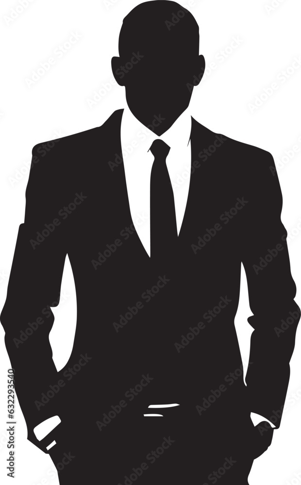 Business man vector silhouette, Stylish man vector silhouette black ...