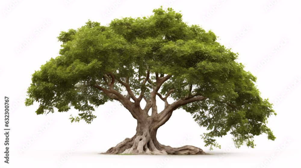 Samanea saman rain Tree isolated on white background. Monkey Pod, East ...