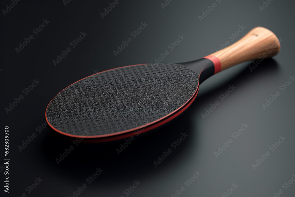 An artistic photo of a table tennis paddle, highlighting its rubberized ...