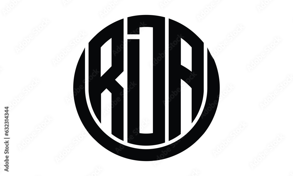 RDA shield in circle logo design vector template. lettermrk, wordmark ...