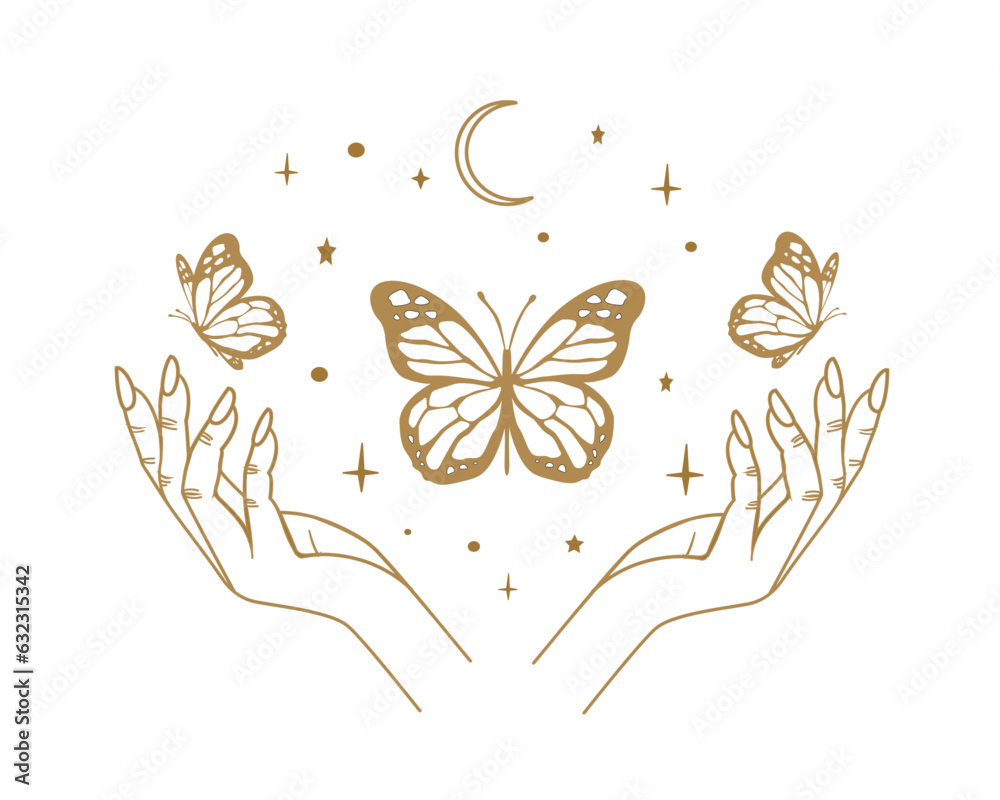 cosmic,evil eye vector seamless pattern. Magic, witchcraft, occult ...