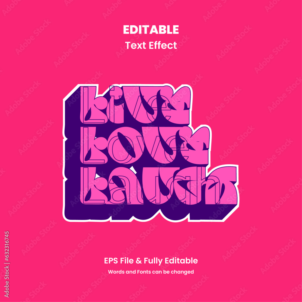 Vector editable text effect quote printable stcikers posters Stock ...