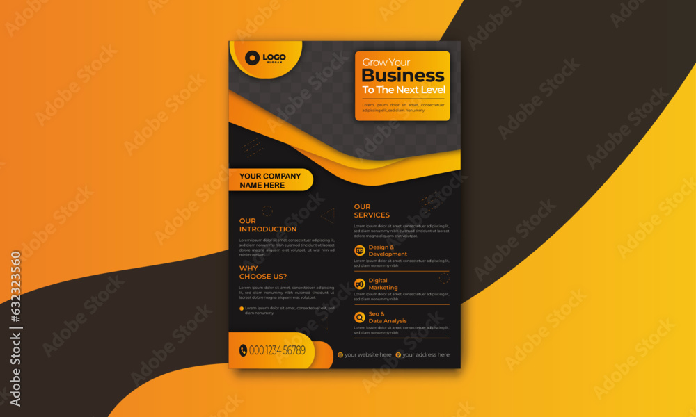 Corporate business flyer template design with gradient color. Poster ...