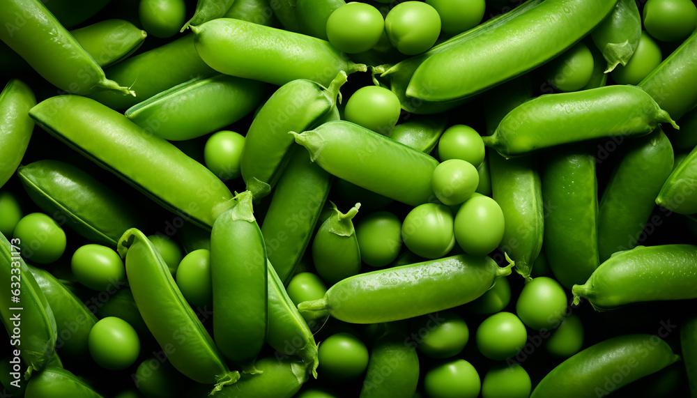 Green peas background, wallpaper, created with ai generative technology ...