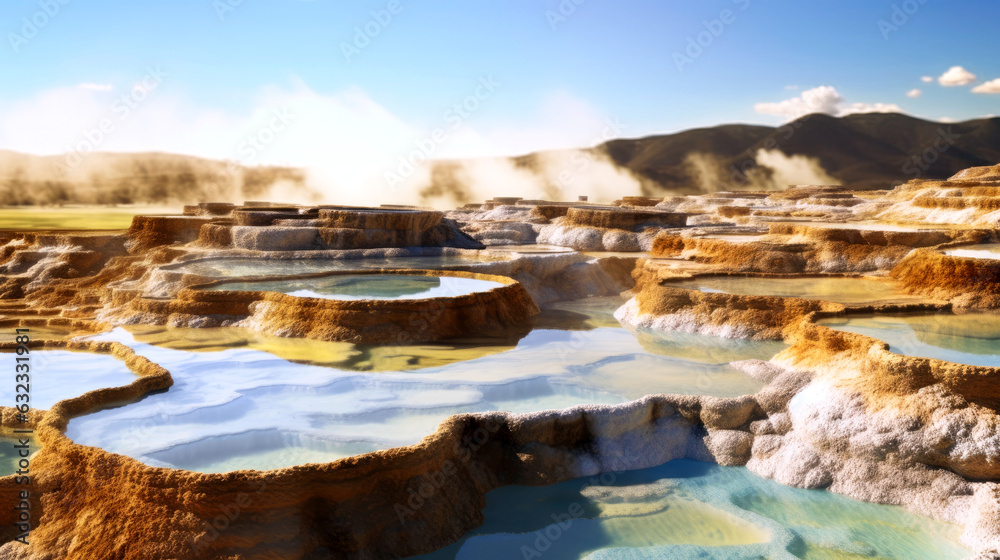 Thermal hot Springs. Natural pools, heated by Earth's inner energy. A ...