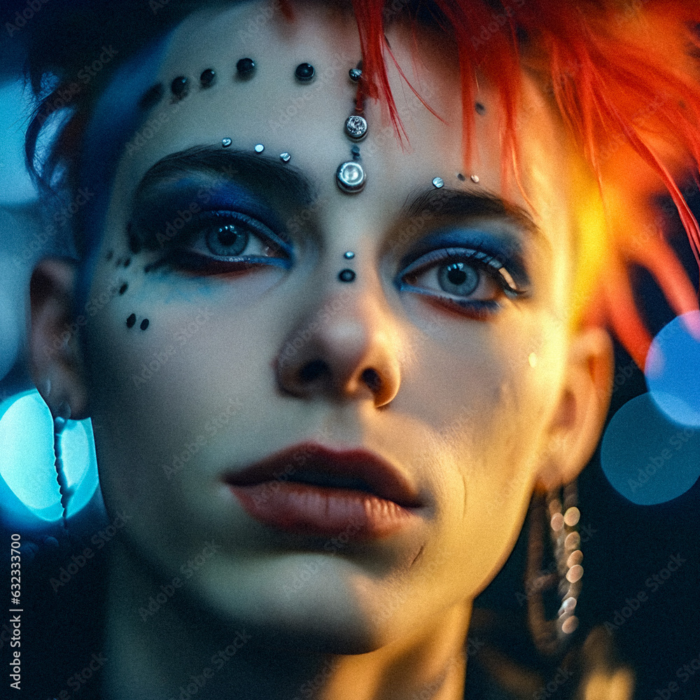 Postpunk Androgyny - A Generative AI Portrait - A striking generative ...
