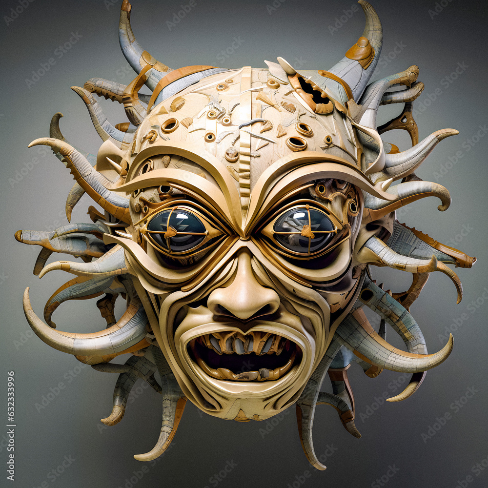 Eerie Shell Portrait - Modern Art meets Stylized Brut, Generated by AI ...