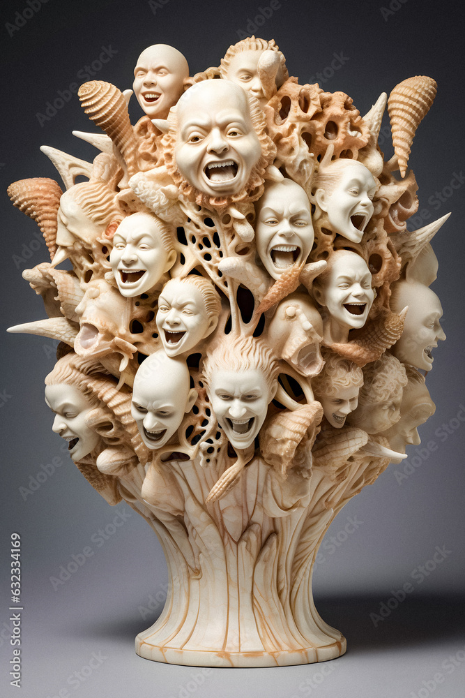 Eerie Shell Portrait - Modern Art meets Stylized Brut, Generated by AI ...