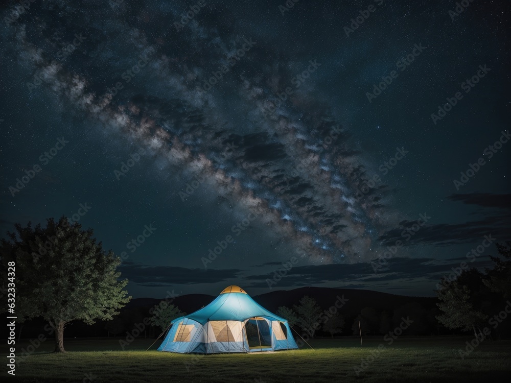 Starry Night Tent Scene, tent at night, camping in the night, tent in ...