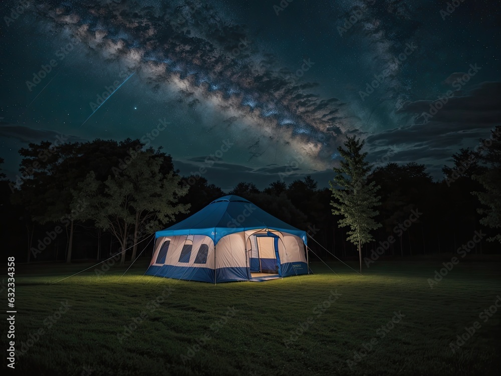 Starry Night Tent Scene, tent at night, camping in the night, tent in ...
