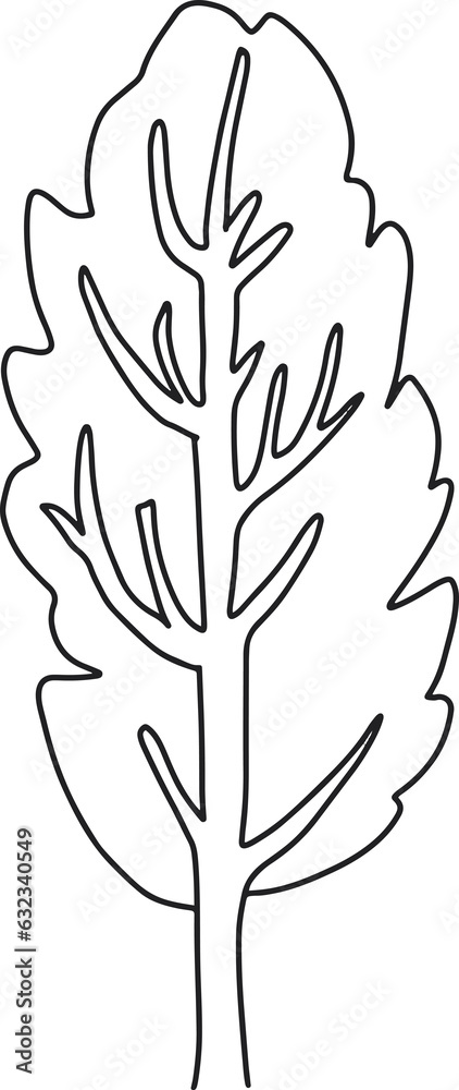 Doodle simple tree, Line art coloring page design element Stock ...