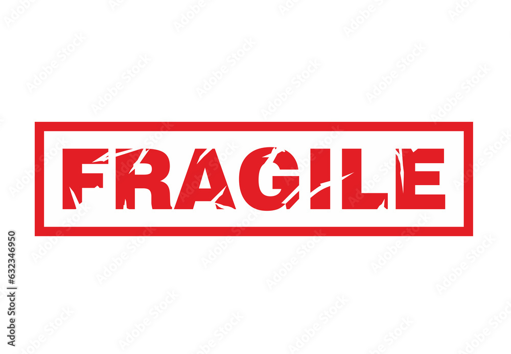 Warning note, sticker, sign for fragile parcels. A unique, newly ...