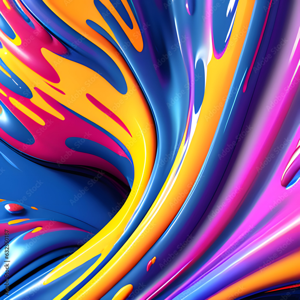 Paint splatter background. Color mix in fluid shapes and droplets Stock ...