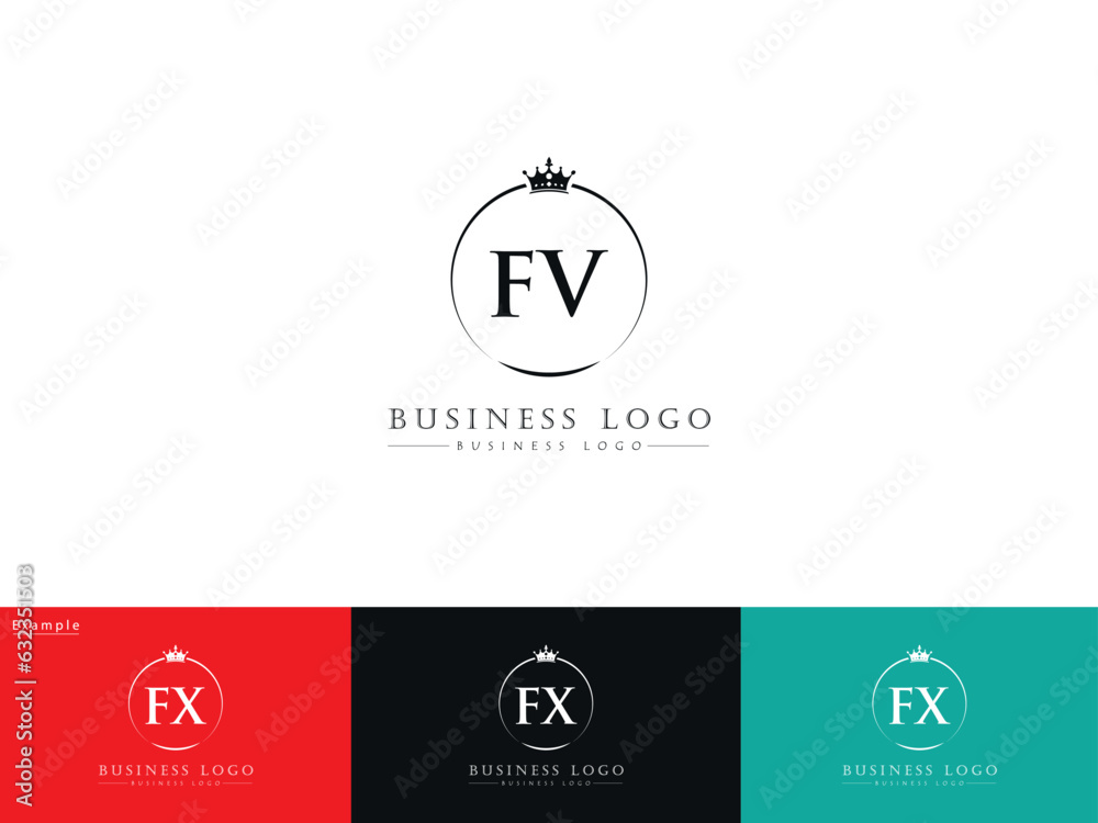 Luxury FV vf Crown Logo, Minimalist Fv Logo Icon Vector Letter Design ...