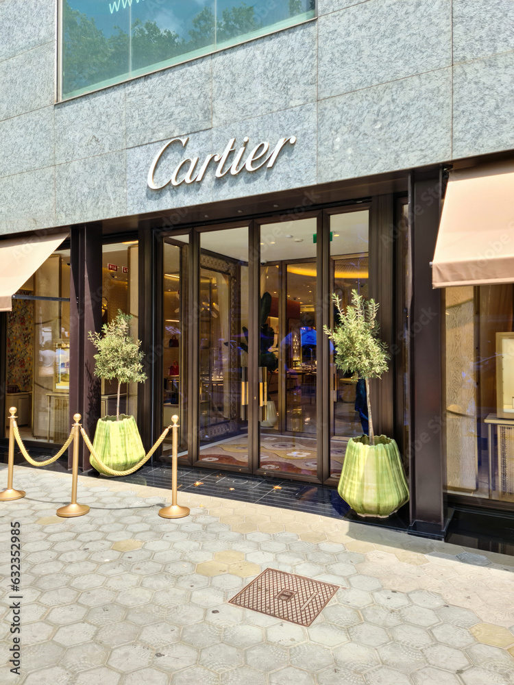 Barcelona, Spain - 22 July 2023: A noble boutique of the world-famous ...