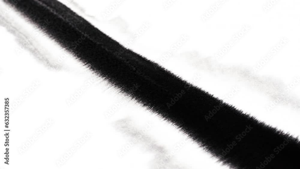 Artist drawing black line with paint brush and paper Stock Video ...