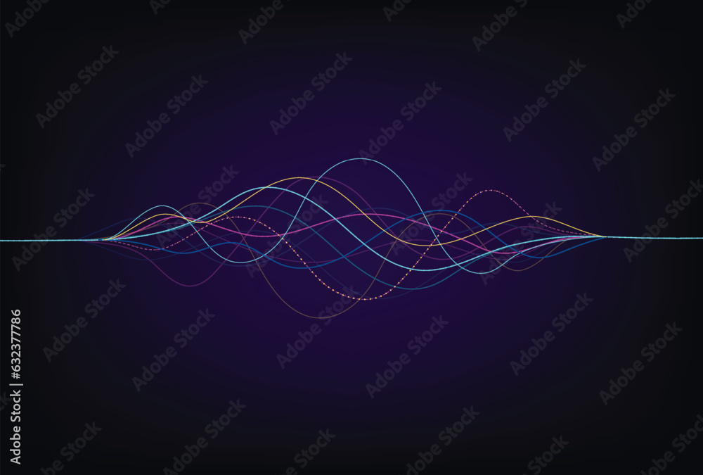 Wave lines flowing dynamic. Artificial intelligence deep learning ...