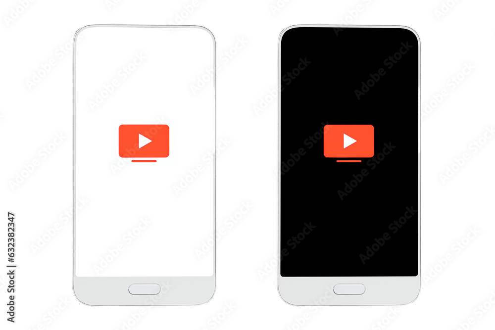 Mockup of Youtube Tv starting screen in dark theme and white theme ...