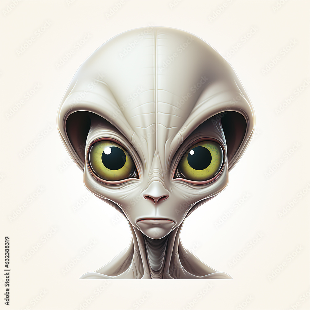 Cartoon alien from outer space white background Stock Illustration ...