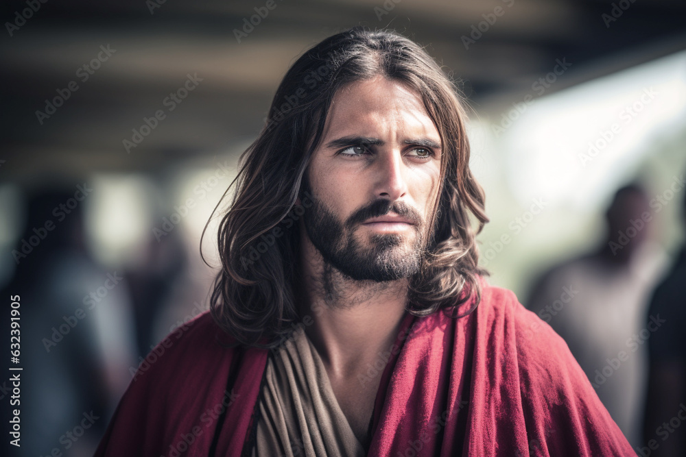 Jesus wearing a red sash in the parable of the Talents in Matthew 25:14 ...