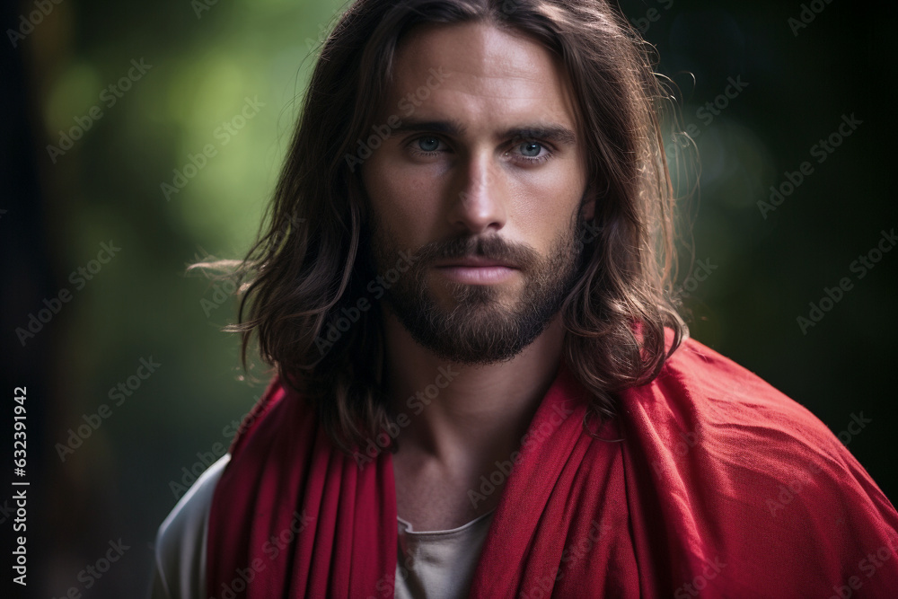 Fotografia do Stock: Jesus wearing a red sash in the parable of the ...