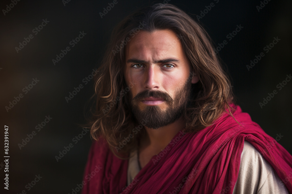 Jesus wearing a red sash in the parable of the Prodigal Son in Luke 15: ...