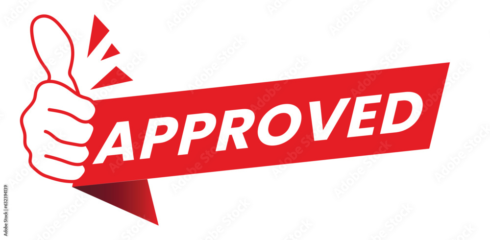 approved sign with thumbs up icon Stock Vector | Adobe Stock