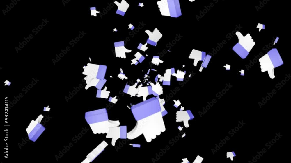 Falling Thumbs Up Shape Animation, 60fps, Social Media Reaction ...