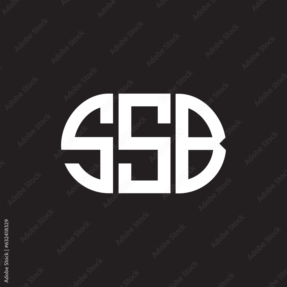 Vecteur Stock SSB letter technology logo design on black background ...