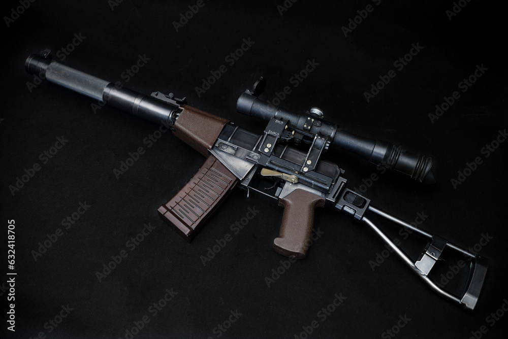 AS VAL assault rifle with POSP 4x24 scope Stock Photo | Adobe Stock