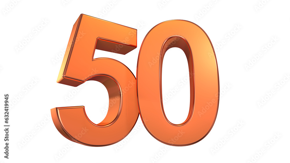 Orange glossy 3d number 50 Stock Illustration | Adobe Stock