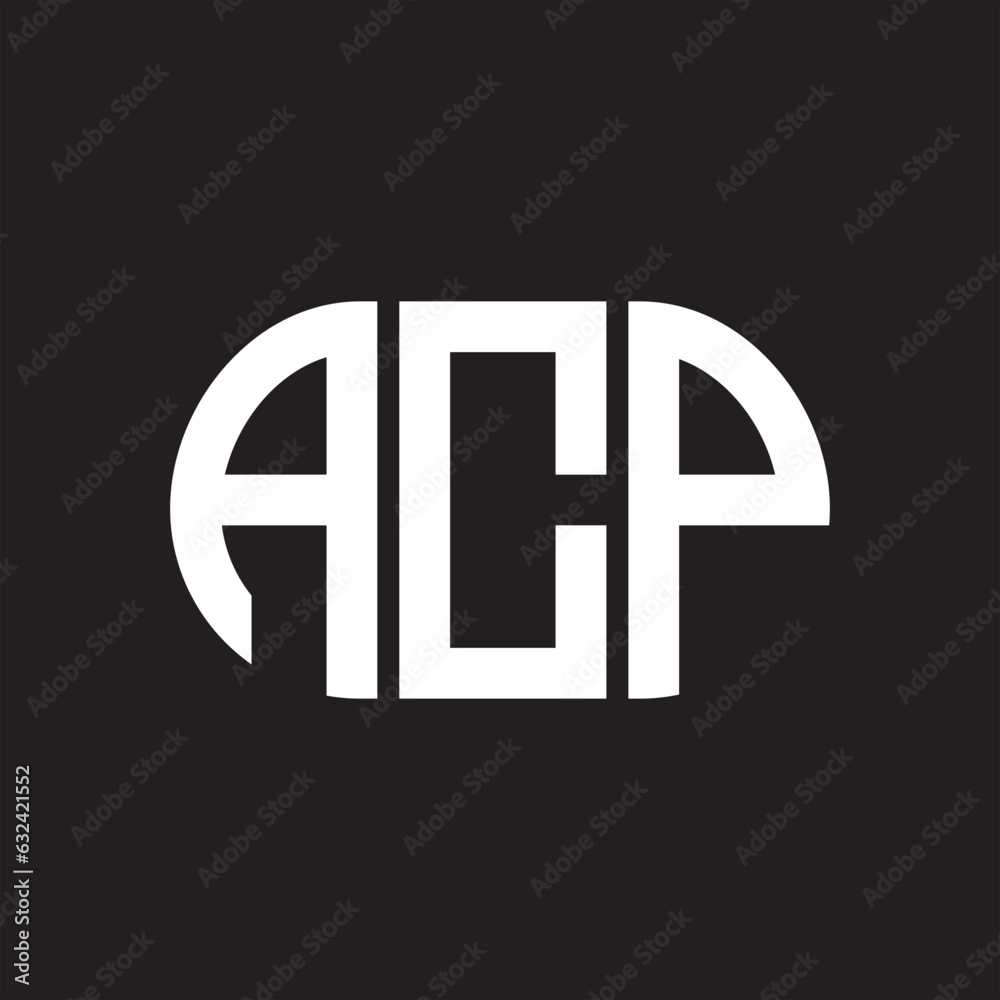 ACP letter technology logo design on black background. ACP creative ...