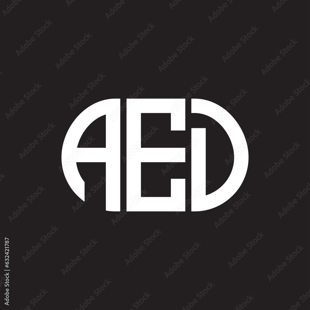 AED letter technology logo design on black background. AED creative ...
