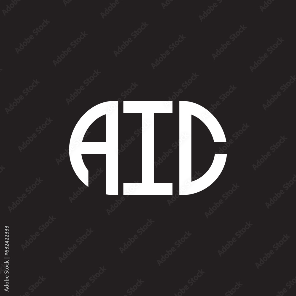 AIC letter technology logo design on black background. AIC creative ...