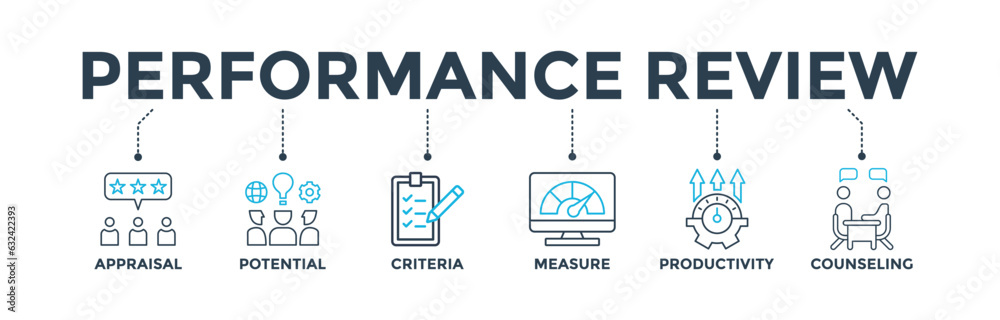 Performance review banner web icon vector illustration concept for ...