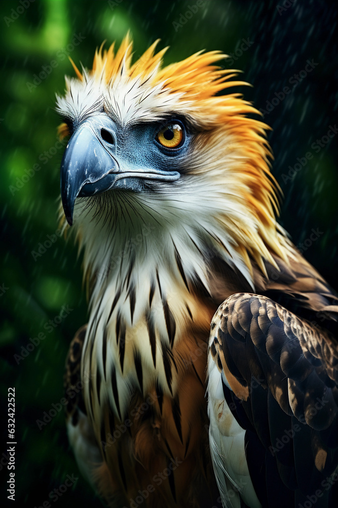 Philippine Eagle in the Jungle Showing Majesty. Majestic Portrait ...