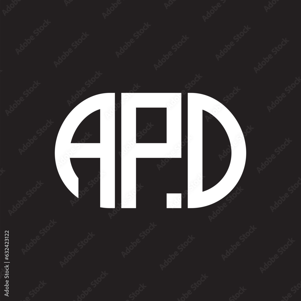 APD letter technology logo design on black background. APD creative initials letter IT logo ...