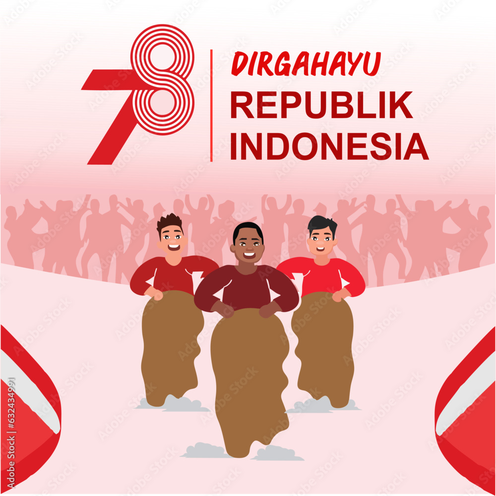 People celebrate Indonesian Independence Day with participating in Sack ...