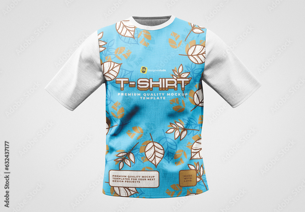 Crew Neck T-shirt Mockup Stock Template | Adobe Stock