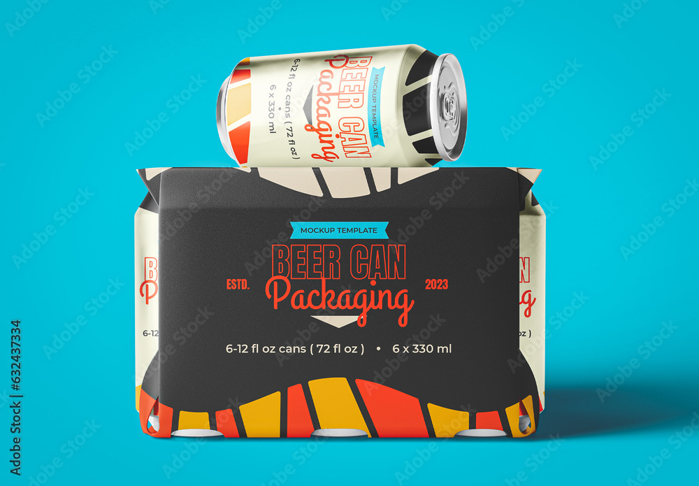 Beer Can Packaging Mockup Stock Template | Adobe Stock