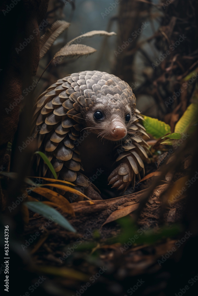 Sunda Pangolin in the Jungle Showing its Unique Scales. Majestic ...