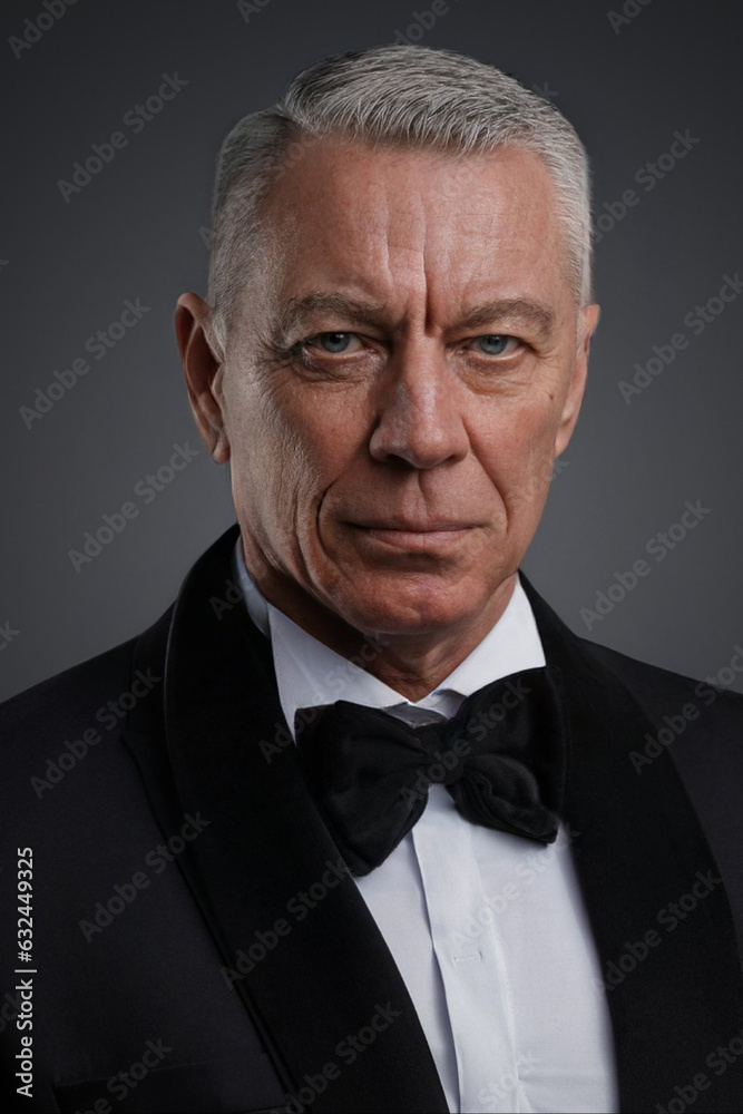 Distinguished older gentleman exudes confidence in this photo, dressed ...