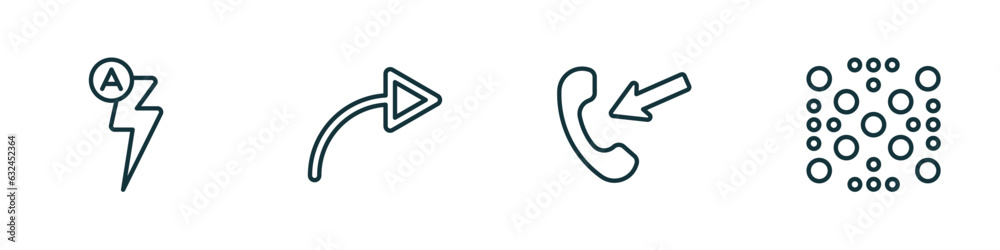 set of 4 linear icons from ultimate glyphicons concept. outline icons included automatic flash ...