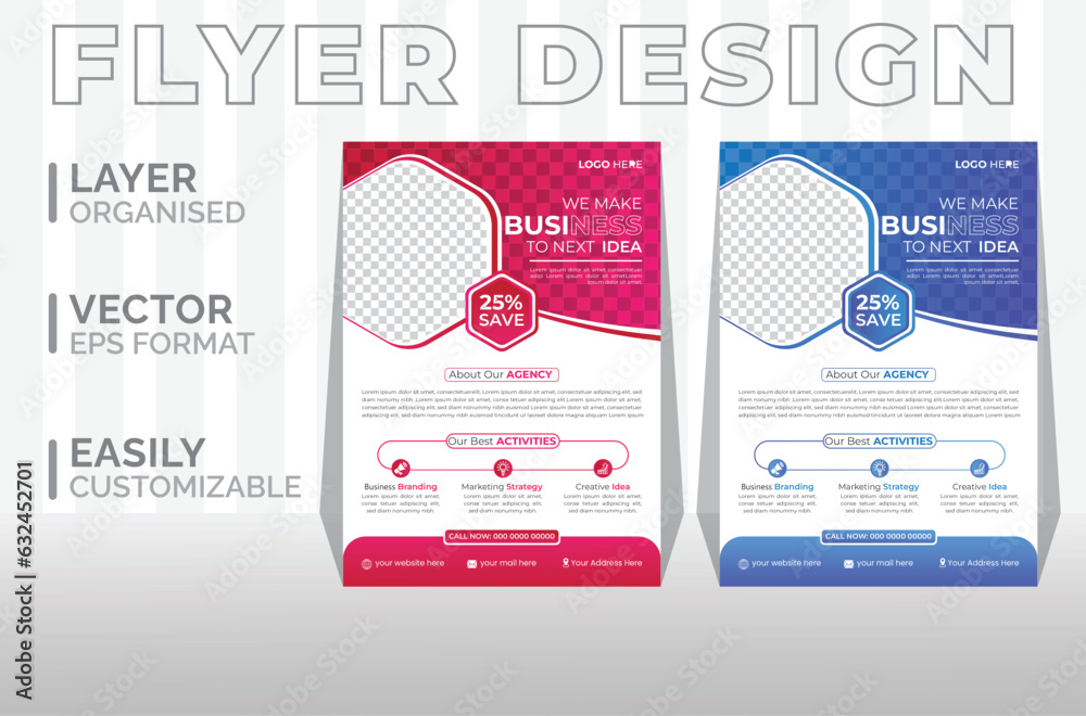 Vertical business flyer templateVector illustration template in A4 size ...