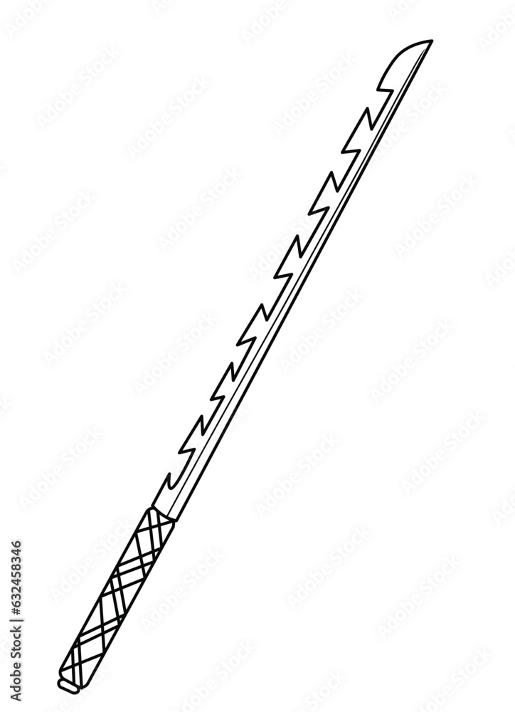 Katana sword Anime knife samurai Ronin Sword Japanese style tattoo flat ...