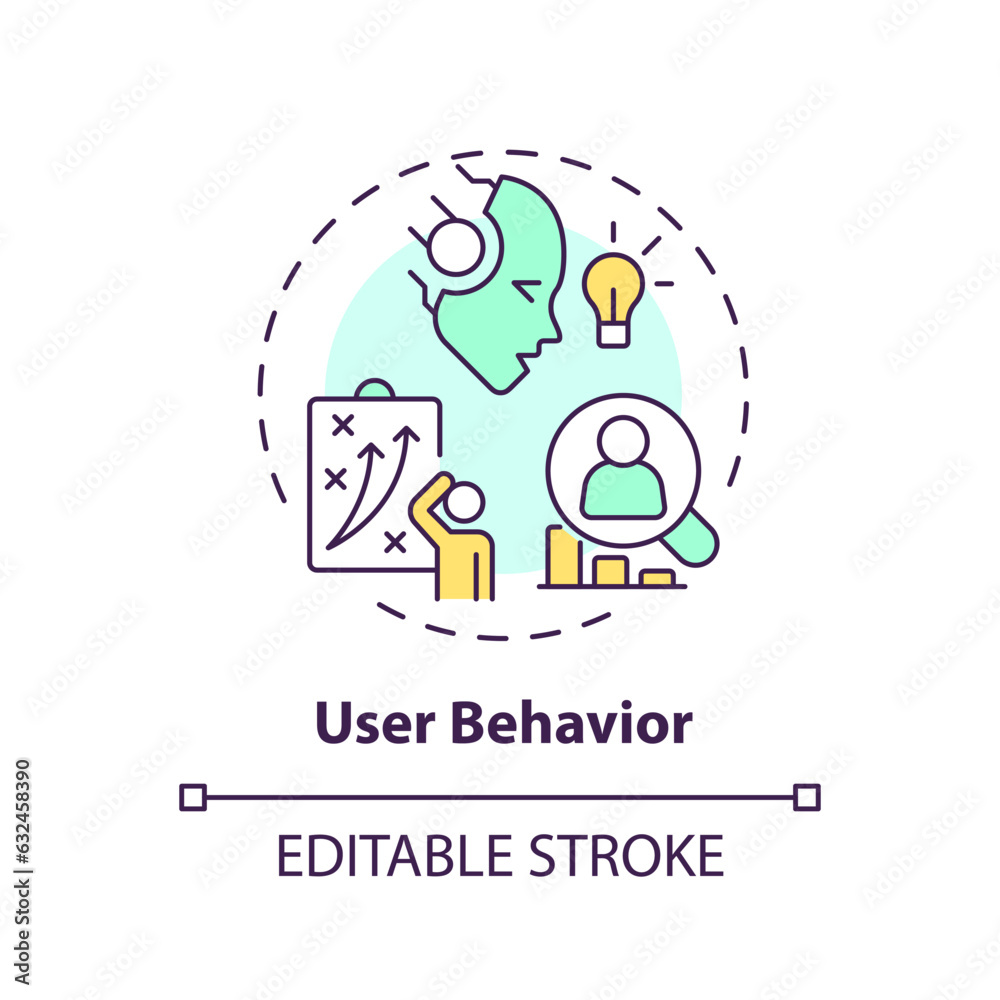 Vetor de Editable user behavior icon concept, isolated vector, AI for ...
