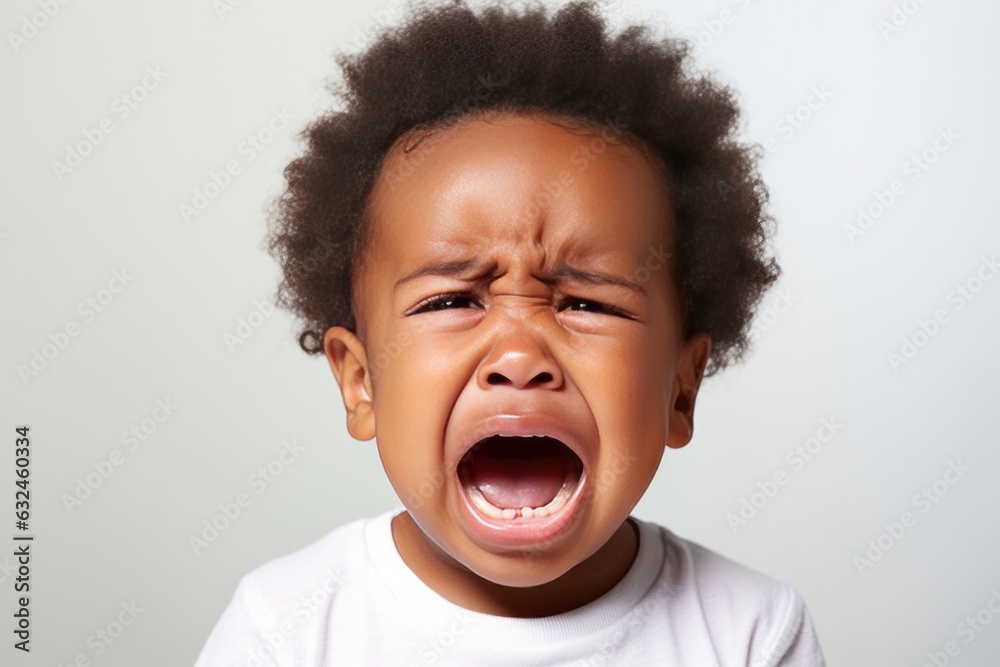 Photo & Art Print Close-up photo of cute little black baby boy child crying, Lumos Maxima